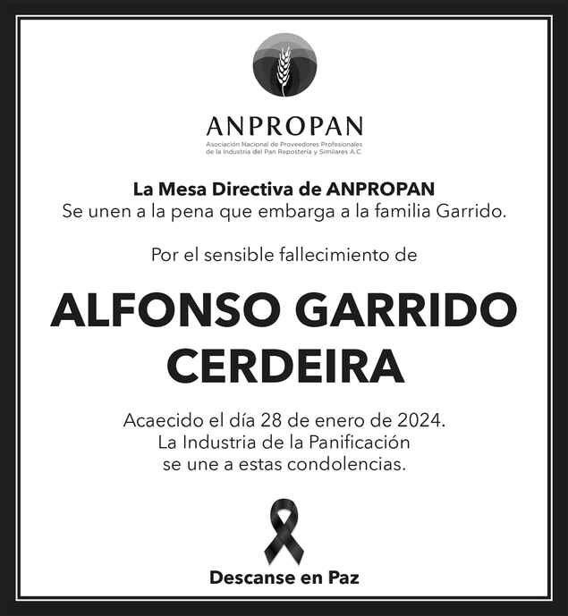 Señor Alfonso Garrido Cerdeira Obituario Esquela
